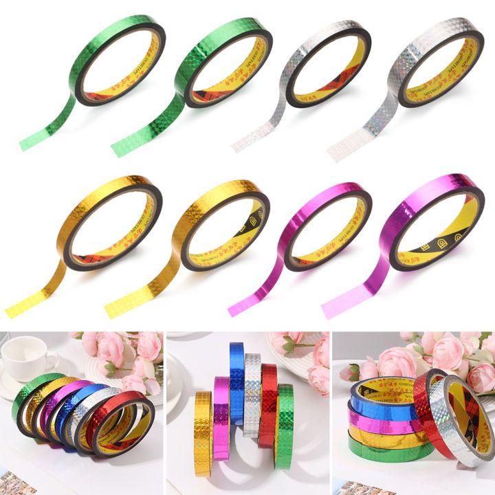 DIY Adhesive Sticker Office Tapes Decorative Sticky Shiny Wrapping Tape ...