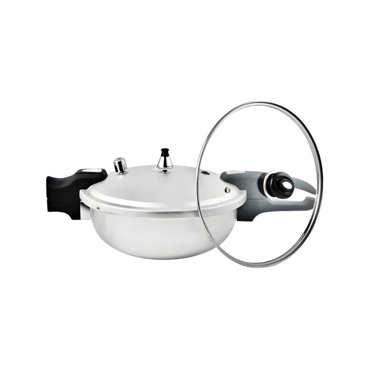 National Wok/Karahi Grooved Pressure Cooker with Glass Lid Best Quality ...