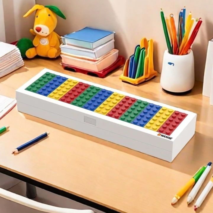 Creative Block Toy Ruler Pencil Box Sharpener Pencil Case Organizer ...
