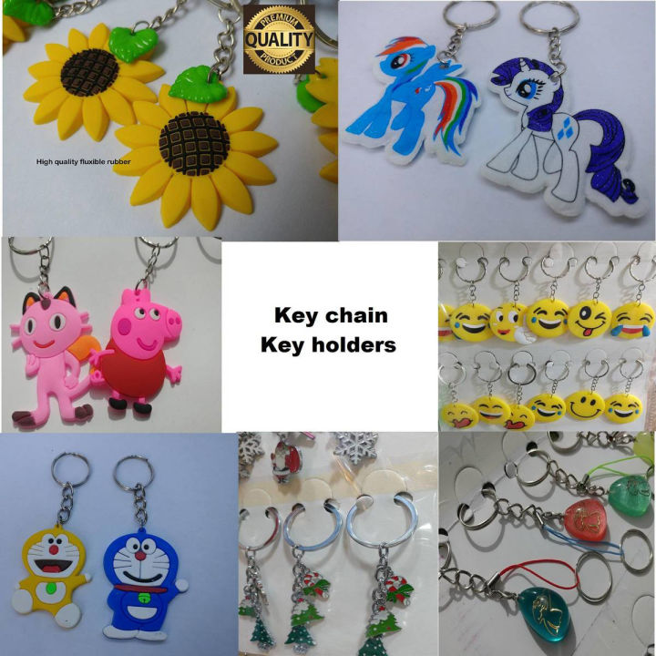 High quality Floral Key Chain Ring Gift For Women Girls Bag PVC Pack of ...