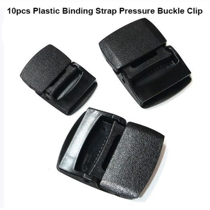 10pcs New Black Binding Strap Pressure Buckle Clip Plastic Parts ...