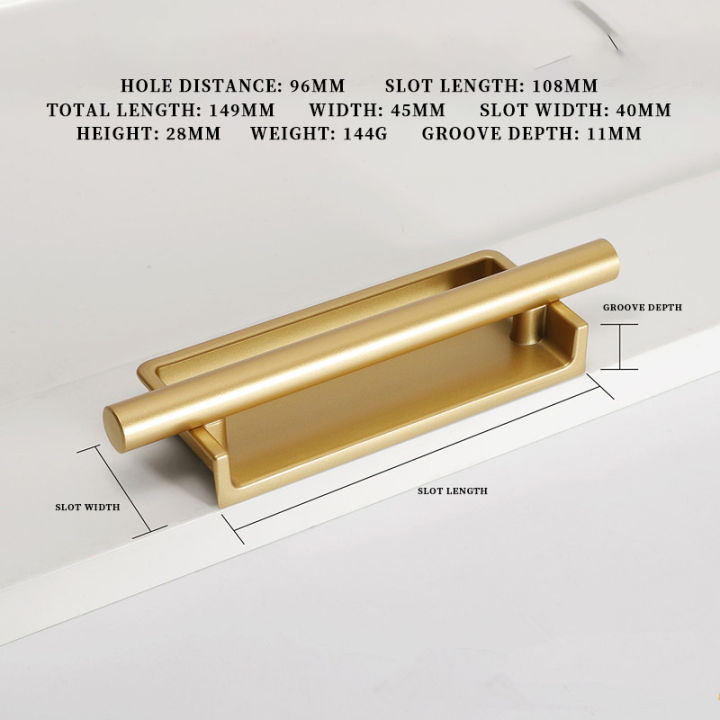 【IKE】1xConcealed door handle modern inline handle sliding door slotted ...