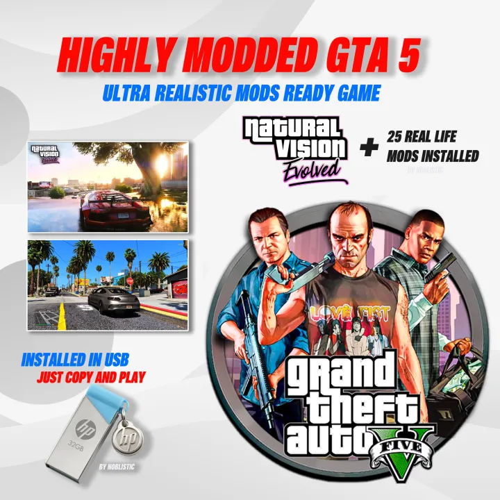 USB 128Gb With Free GTA 5 Modded | Ultra Graphics | Realistic Mods ...
