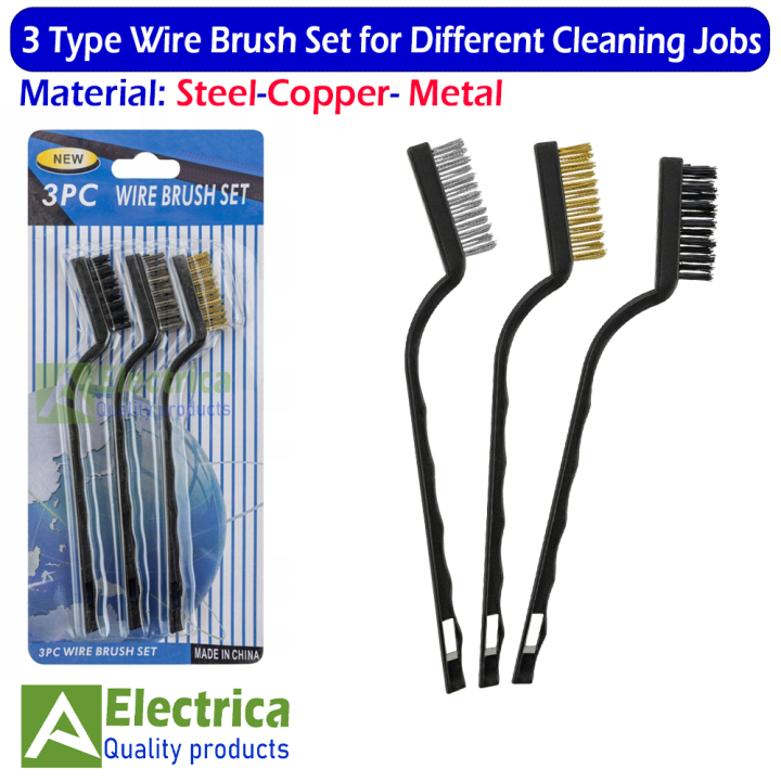 Small Wire Brush Set, Brass/Nylon/Steel Brush Set, Wire Brushes for ...