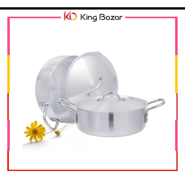 Sonex Heavy Gauge Aluminum Karahi & Pateli Set – 5 Pcs Metal Finish ...