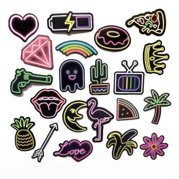 10 Pcs/Pack Mixed Random Funny NEON Lightening decal Stickers for ...