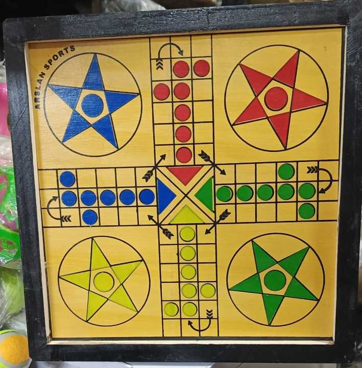 Ludo - Wooden Ludo Frame Game For Family Children / Kids Ludo Board ...