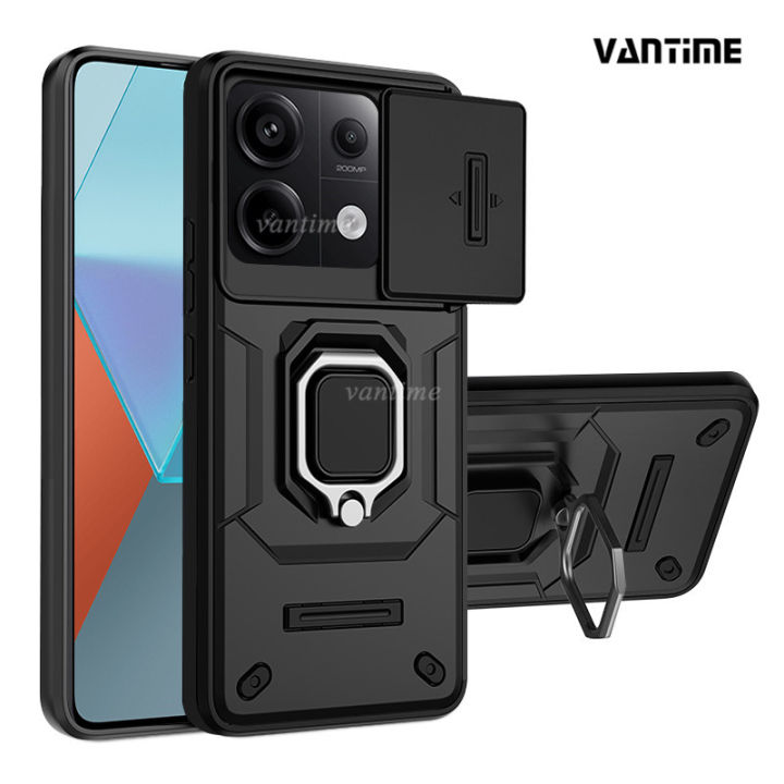 Vantime for Xiaomi Redmi Note 13 Pro 5G / Poco X6 5G Hard Case Sliding Lens Protect Magnetic ...