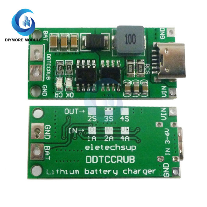 Multi-Cell 7.4V 11.1V 14.8V 18650 Lithium Battery 2S 3S 4S Type-C To 8.4V 12.6V 16.8V Step-Up ...