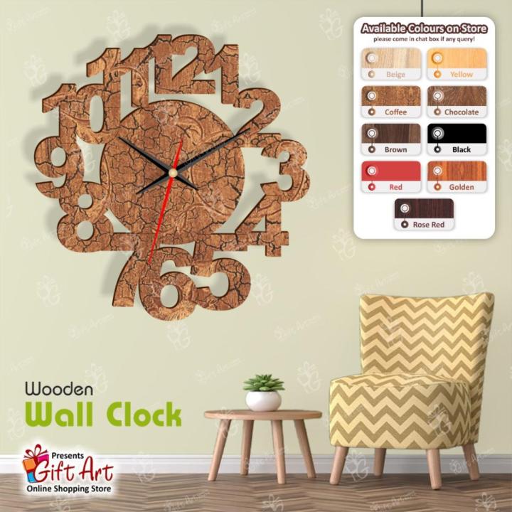 Gifts Art - Numbering Wooden Wall Clock for Home Decor | Daraz.pk
