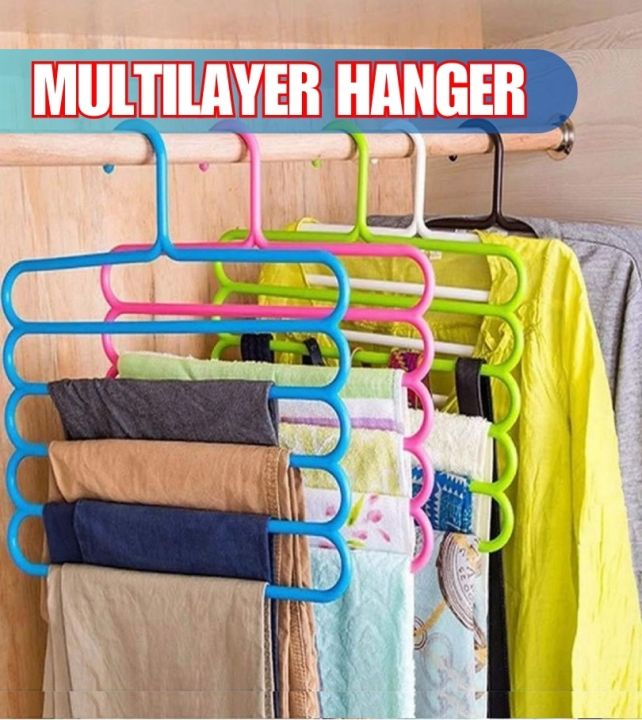 Multi Layer Hanger Clothes Hanger Practical Anti Slip Multi-Function ...