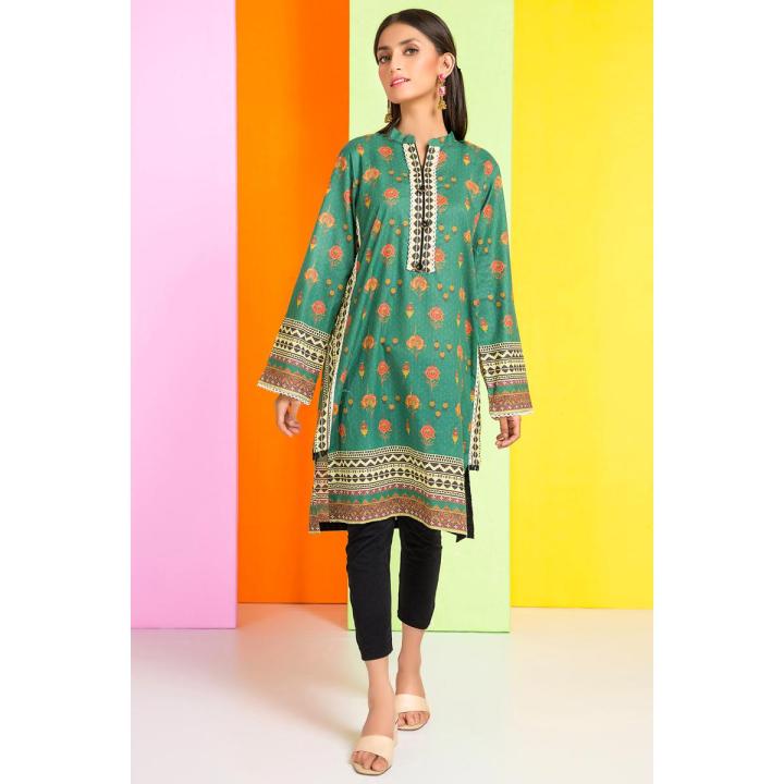 Warda Stitched Green Single Shirt Print Only For Women 1S21108 | Daraz.pk