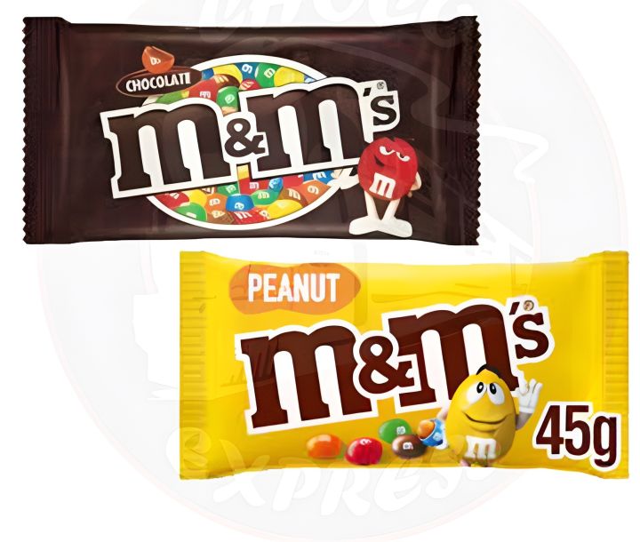 M&M’s Chocolate - Choco 45g Pack & Peanut Coated with Milk Chocolate ...