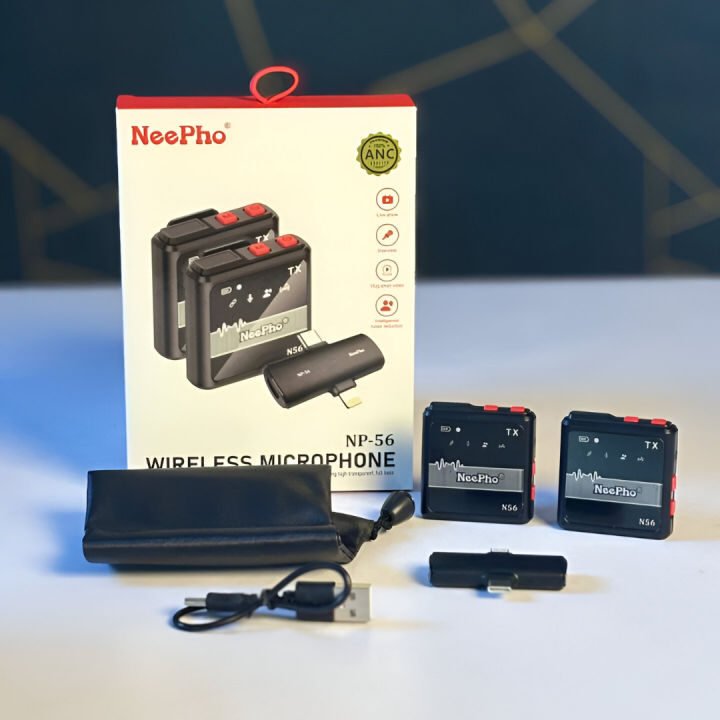NeePho NP-56 Dual Wireless Microphone for Mobile, Vlogging, YouTube ...