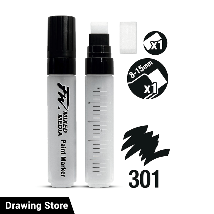 Daler Rowney FW Mix Media Empty Refillable Paint Marker 8mm Large Flat ...