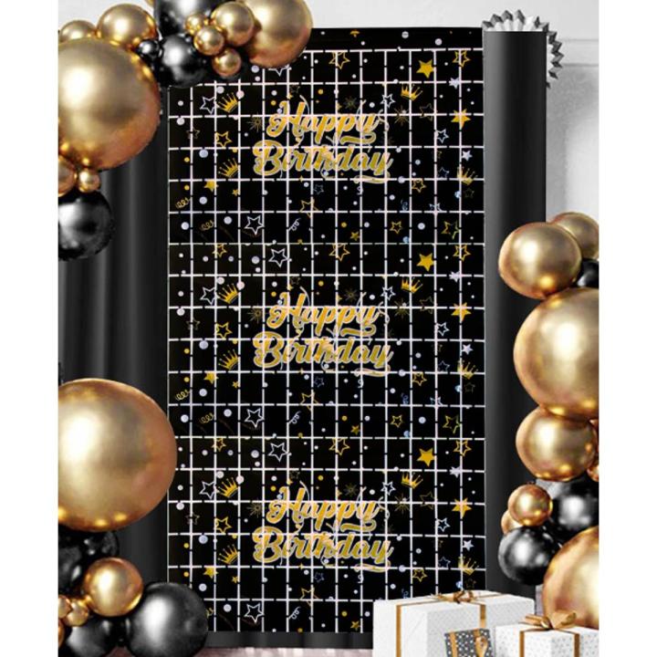 Sequin Happy Birthday Printing Foil Curtain Backdrops Birthday Party ...