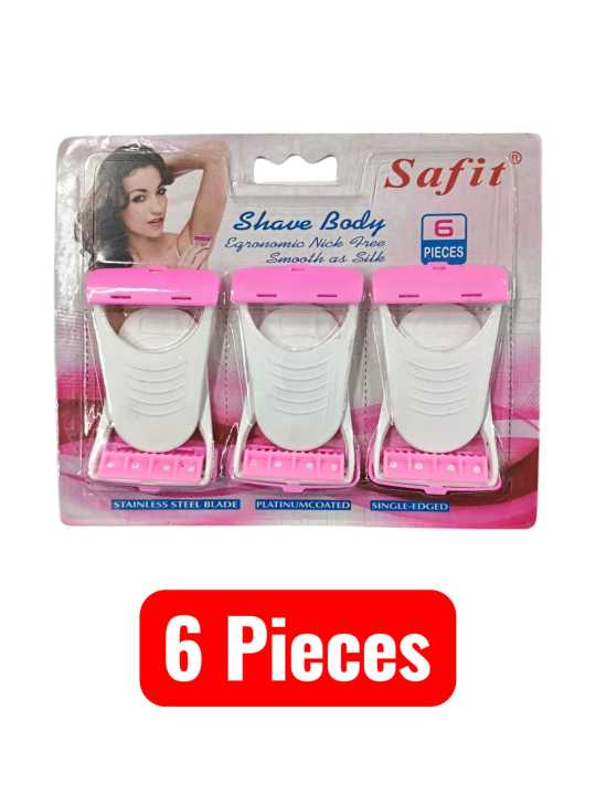 Safit Shave Body Disposable Safety Razors for Women – Pack of 6 for ...