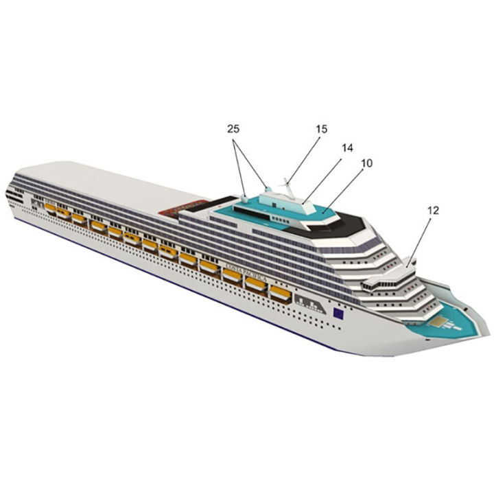 Cruise Ship Paper Model Cruise Ship 3D Paper Model DIY Puzzle Manual ...