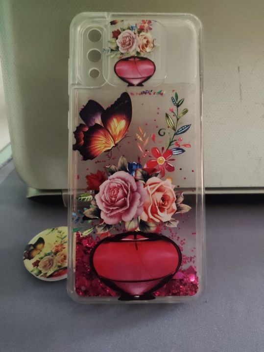 For SAMSUNG A02 back cover for girls fancy glitter moving cover for ...