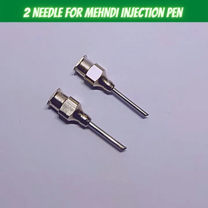 Henna Injection Mehndi Needle Set of 2 PIN Ready to Use, Create Amazing ...