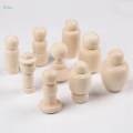 Unfinished Wooden Peg Doll Human Body Unpainted Decorative Tree Shape ...