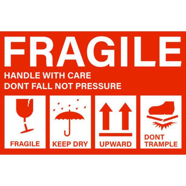 50 Pcs 5CM*8CM ,Red Fragile Handle With Care Warning Label Adhesive ...
