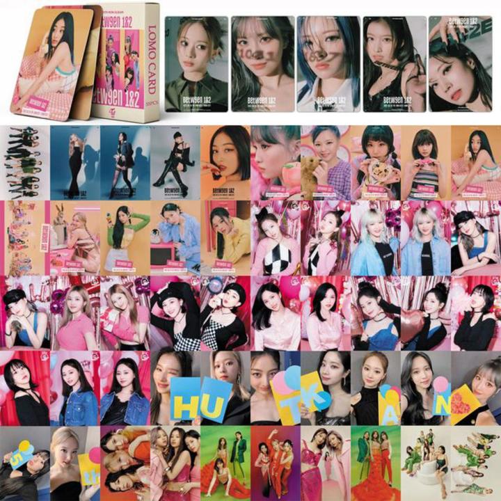 55pcs/set Kpop TWICE Album BETWEEN 1 2 Photocards Twice Lomo Cards Photo Cards Postcard for Fans ...