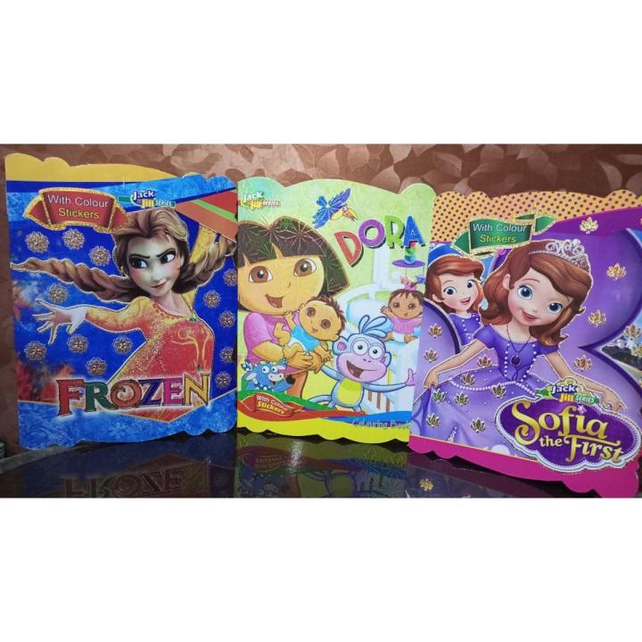 Pack of 3 Colouring Books for Girls Frozen,Dora & Sofia with beautiful ...