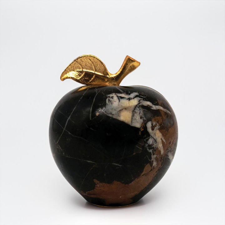 Handcrafted Marble Apple Decoration Piece - Onyx and Colored Marble ...