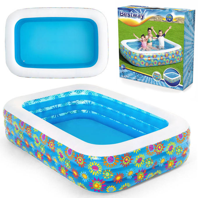 Bestway 54120 Happy Flora Swimming Pool For Kids 90 Inch Inflatable ...