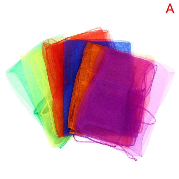 6pcsColored Sensory scarves rainbow Gauze baby juggling dance ...