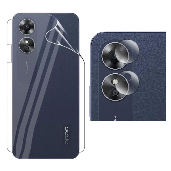 Oppo A17 Full Back Coverage Clear Hydrogel Flexible Soft Film + Durable ...