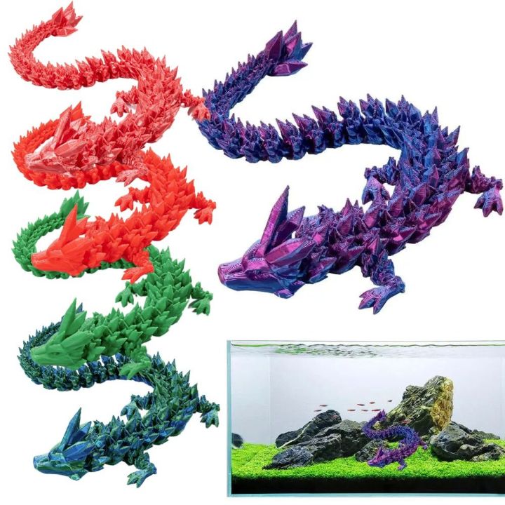 Home Decor with Movable Joints 3D Printed Articulated Dragon Christmas ...