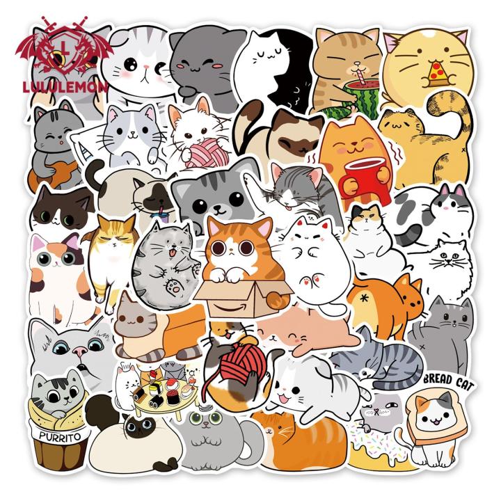 Lululemon Animal Stickers PVC Children Classic Decals DIY Cartoon Cat ...