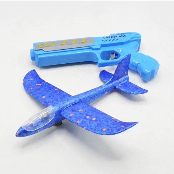 Flying Plane Launcher Toys Glider Foam Gun Ejection Aircraft Outdoor ...