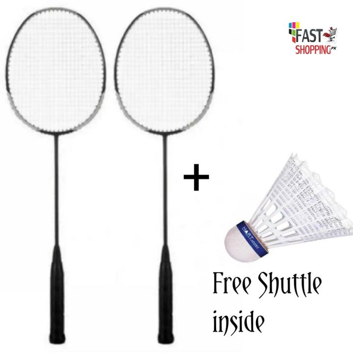 2 Badminton Rackets For adults with 1 nylon speed Shuttles | Daraz.pk