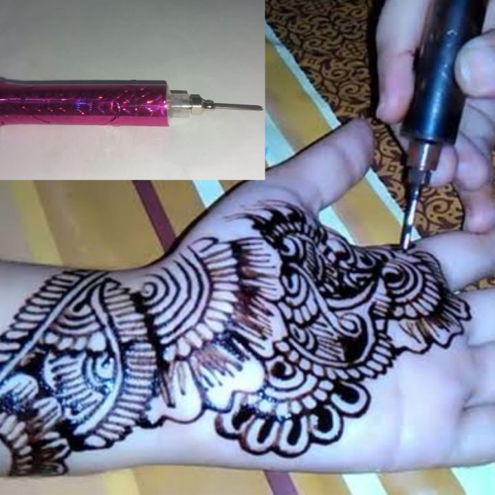 Mehndi Injection Pen with 1 Extra Needle | Henna Applicator for Easy ...
