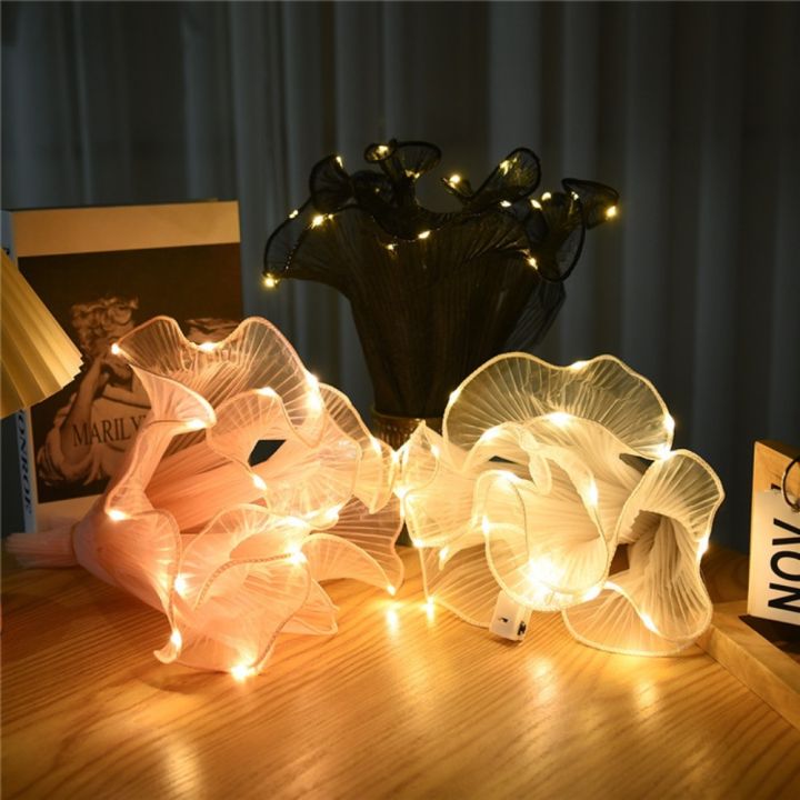 2M Decoration With Led Lights LED Packaging Bouquet Wrap Lace Mesh ...