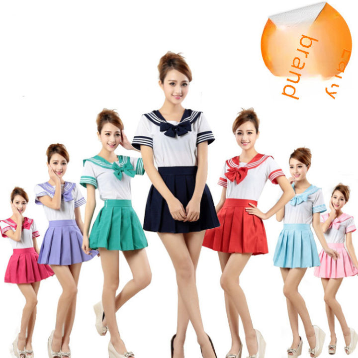 Japanese Short Sleeve Student Sailor Suit Summer Mori Girl Japanese and ...