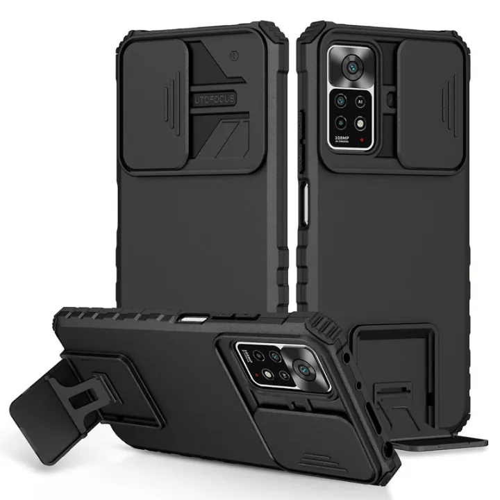 REDMI NOTE 11 PRO PHONE CASE HARD SLIDING LENS PROTECT KICKSTAND BACK ...