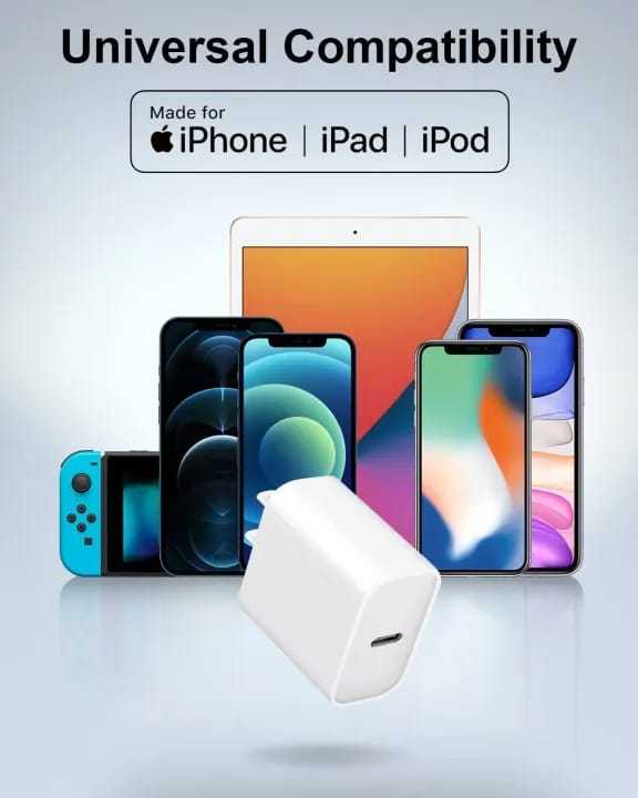 Apple 20W USB-C Power Adapter 2 Pin Iphone Adapter Charger 20W USB-C ...