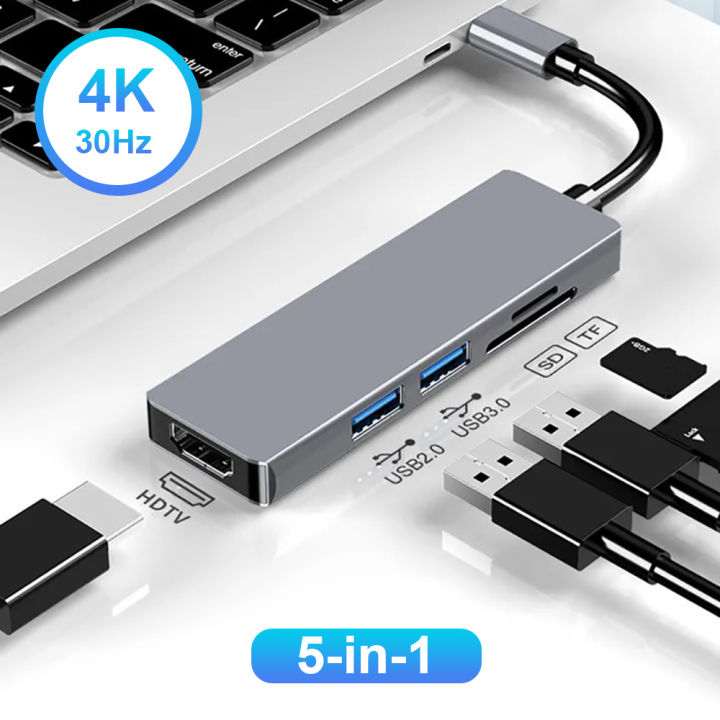 5-In-1 Usb C Hub Docking Station Usb Hub Type C Splitter 4k Hdmi-Compatible Adapter Usb C To ...