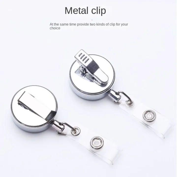 Chest Card Anti-Lost Retractable Badge Reel Name Tag Keyring Clips ID ...