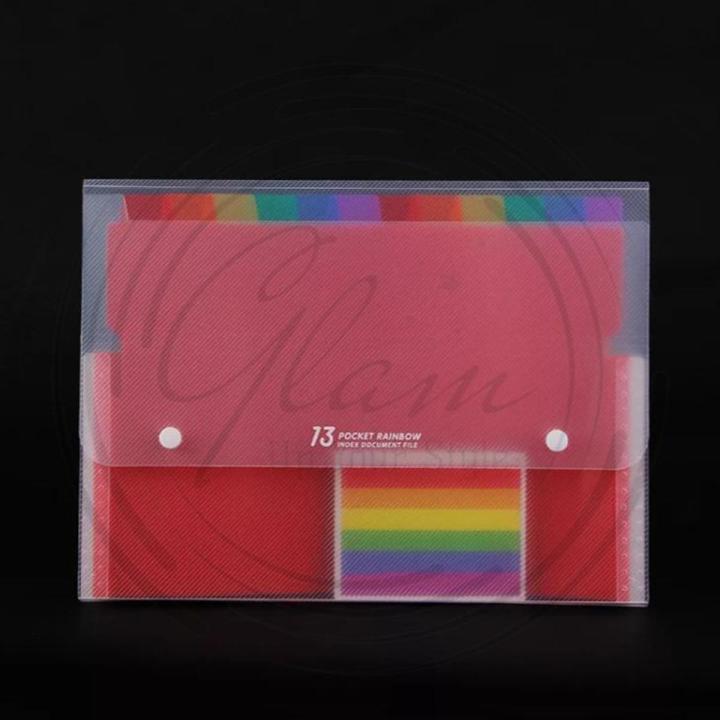 13 Pocket Rainbow Document Index File for Girls School, College ...
