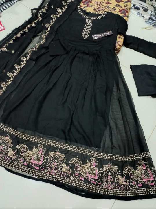 Neck, Sleeves & Daman Embroidered Maxi with Emb Dupatta 3Pcs | Daraz.pk