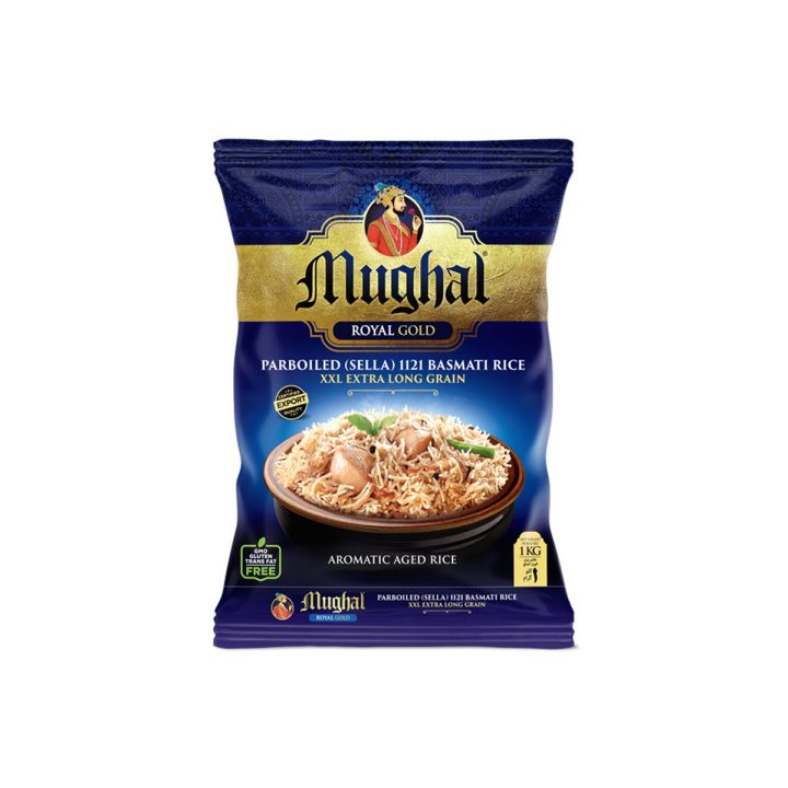 MUGHAL ROYAL GOLD (Parboiled (Sella) 1121 Basmati Rice 1 KG | Daraz.pk