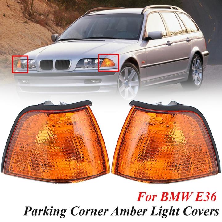 Pair Parking Corner Amber Light Covers For BMW E36 318i 318is 323i ...