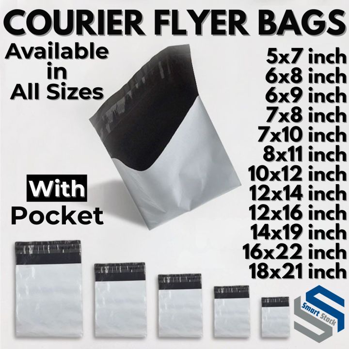 Courier Flyer Bags With Pocket - All Sizes - 20, 30 & 100 Pieces ...