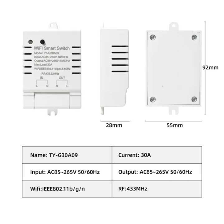 Wifi smart switch 220v 30A | Daraz.pk