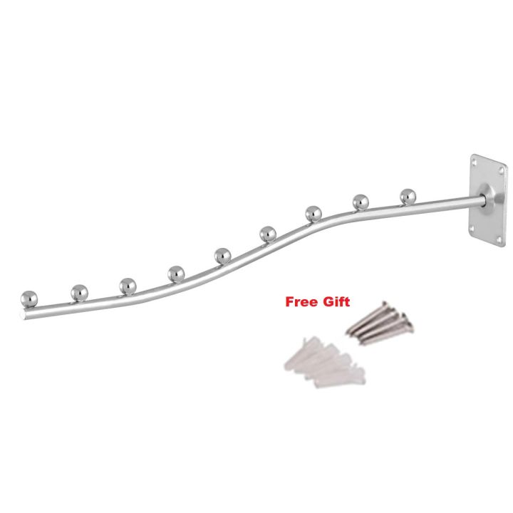 Wall Mount 9-Bead Clothing Display Arm – Waved Hook Rack for Retail ...